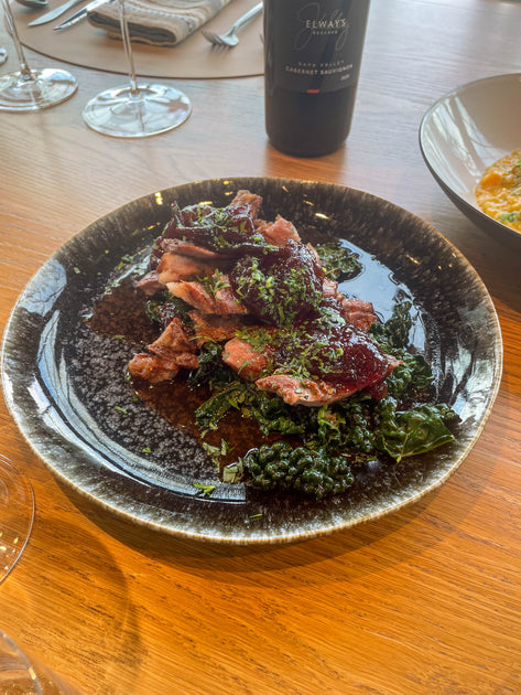 Grilled Iberico Pork & Swiss Chard with Bacon – 7Cellars